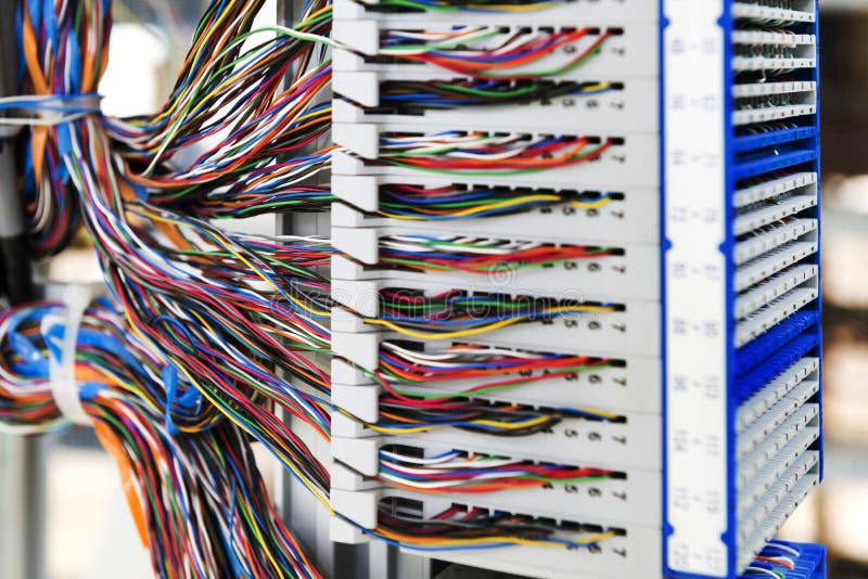 The Telecom Room Switches and Cables Stock Photo - Image of plug, cat5 ...