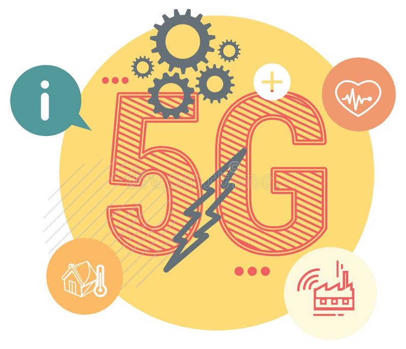 Telecom Technology 5G Development Illustration Stock Illustration ...