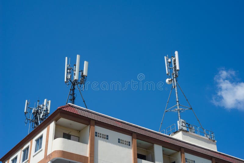 Red and White Telecom Mast stock photo. Image of radio - 11259018
