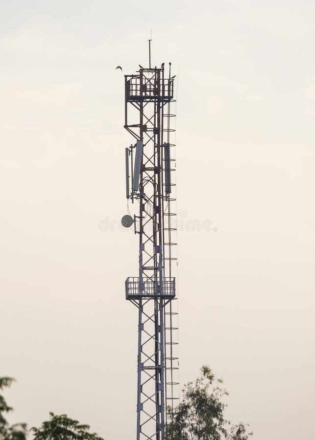 Telecom Tower in Rural Area Stock Photo - Image of radio, signal: 116940162
