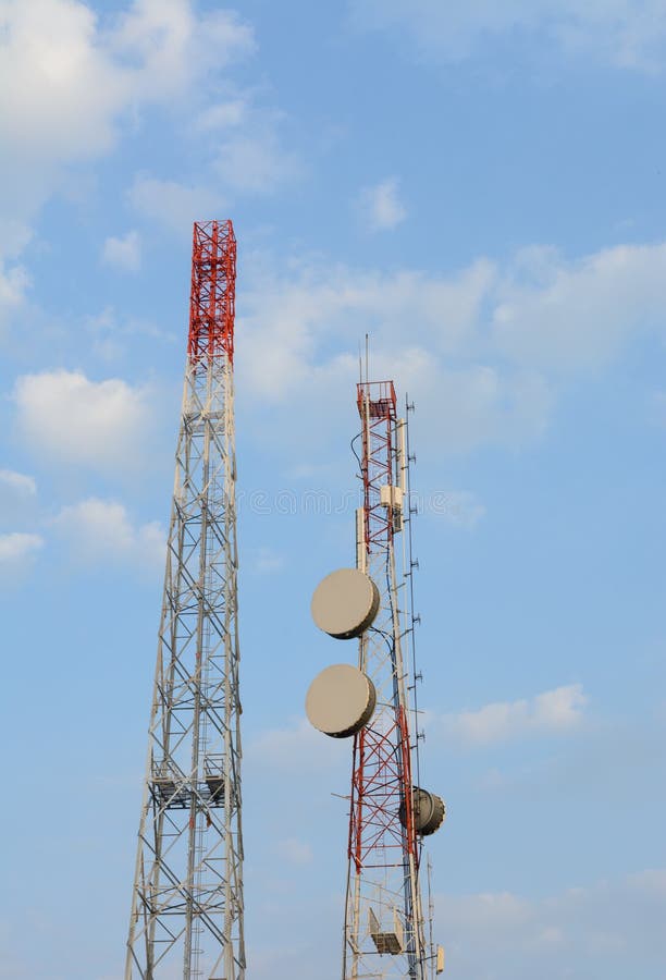 Telecom Tower Structure Against with Sky Stock Photo - Image of ...