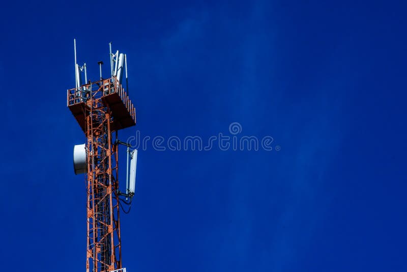 Telecom tower in the skies stock image. Image of connect - 135898985