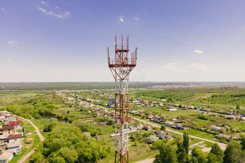 Telecom Tower Witn 4G Network, Telecomunication Base Station Stock ...