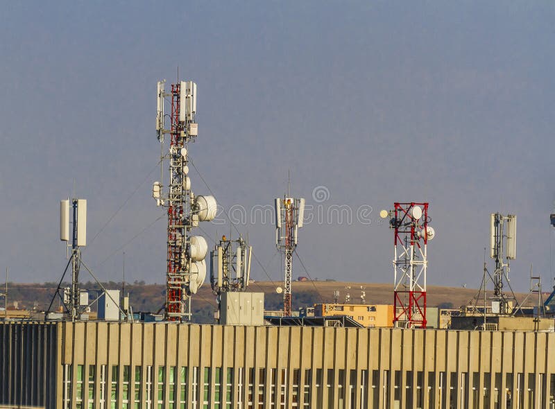 Telecommunication antena stock image. Image of engineering - 40749745