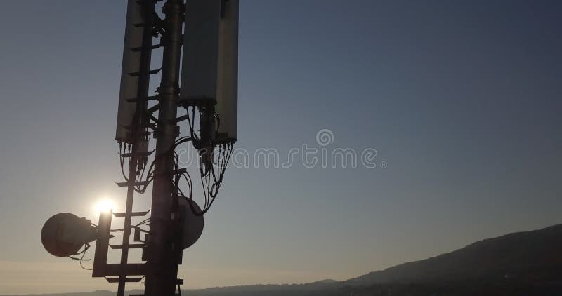 Telecommunication Antenna Sun Stock Video - Video of telecom, network ...