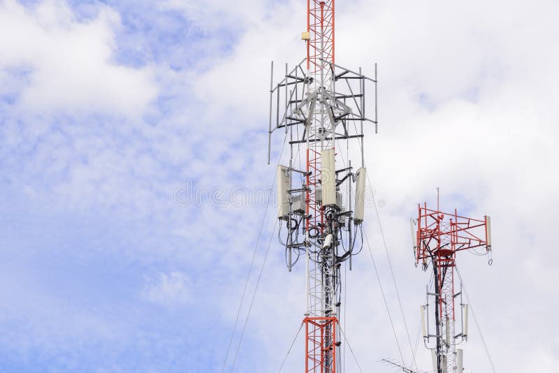 Telecommunication or Antenna Tower Stock Image - Image of satellite ...