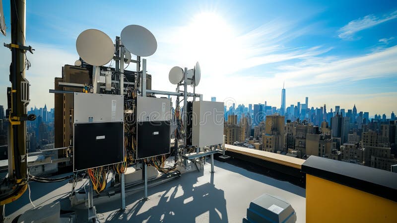 Telecommunication Equipment Providing 5g Network Coverage Over New York ...