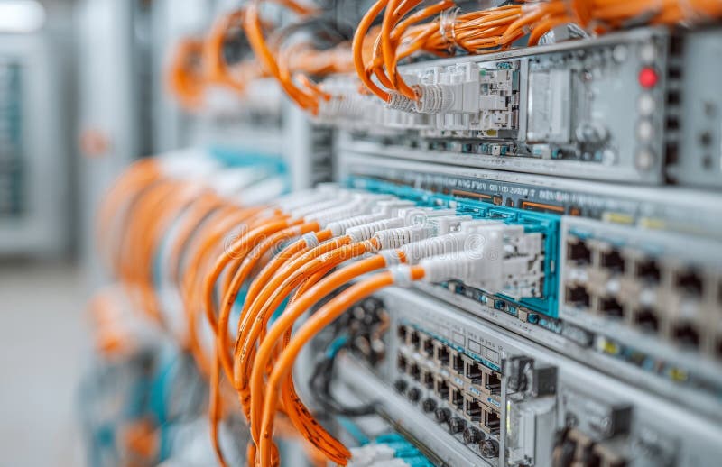 The Telecommunication Cabinet is Packed with Various Network Devices ...