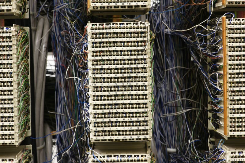Cable Panel Distribution in Telecommunication Stock Image - Image of ...