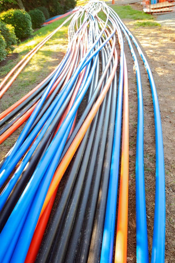 Telecommunication Cables are Ready To Be Installed Underground Stock ...