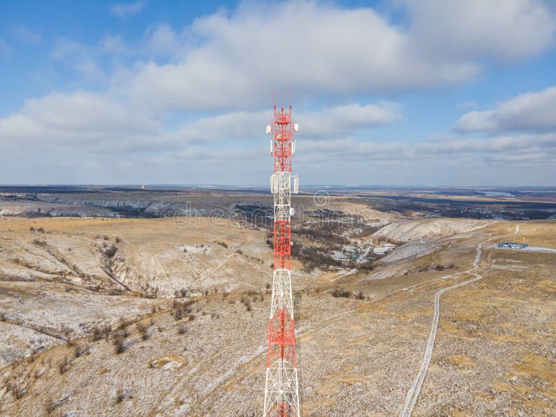 Telecommunication Cell Tower 5G. Base Transceiver Station Telecom Stock ...