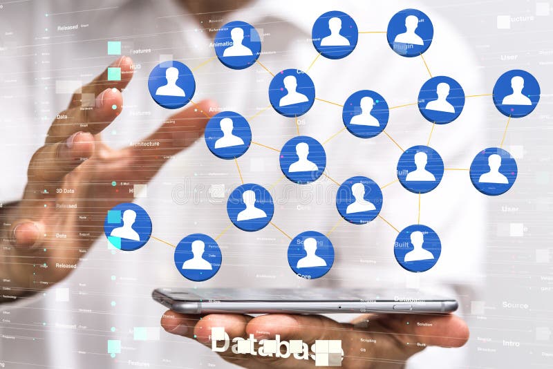 Telecommunication Concept with Abstract Network Structure Stock Photo ...