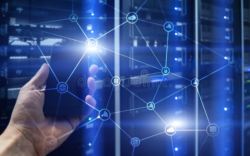 Telecommunication Concept with Abstract Network Structure and Server ...