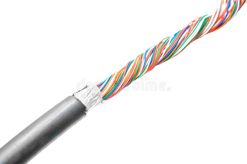 Damaged Insulation of Stranded Main Wire. the Trunk Cable is Torn Off ...