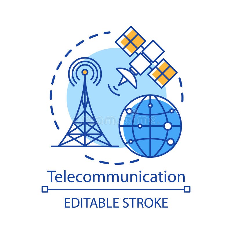 Telecommunication Concept Icon. Overall Wireless Network. Satellite ...