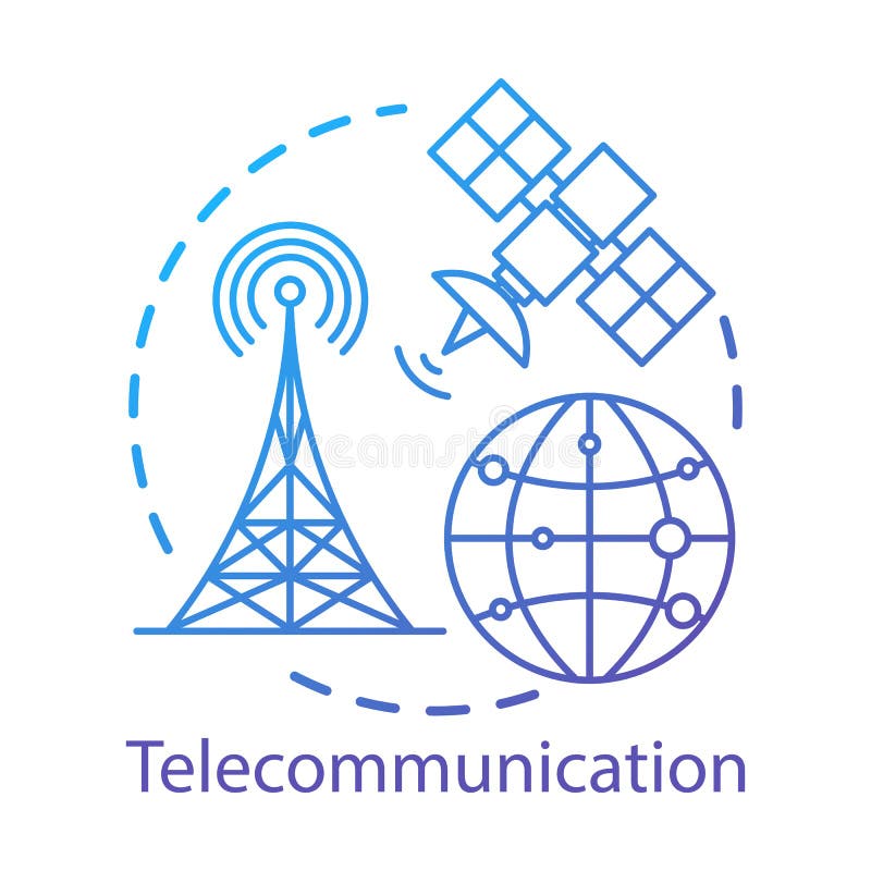 Telecommunication Concept Icon. Overall Wireless Network. Satellite ...