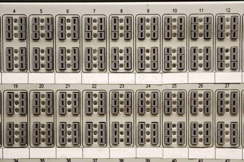 Telecommunication Cross Patch Panel Telephone Exchange Stock Photo ...