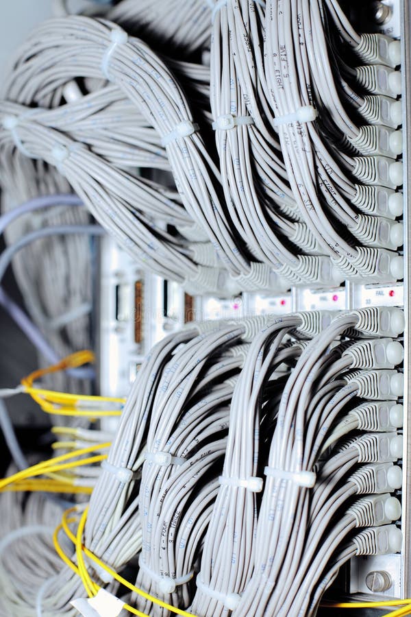 Telecommunication E1 Line in a Datacenter Mobile O Stock Image - Image ...