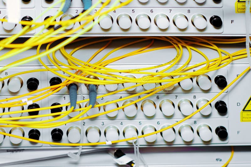 Telecommunication Equipment Of Network Cables. Stock Image - Image of ...