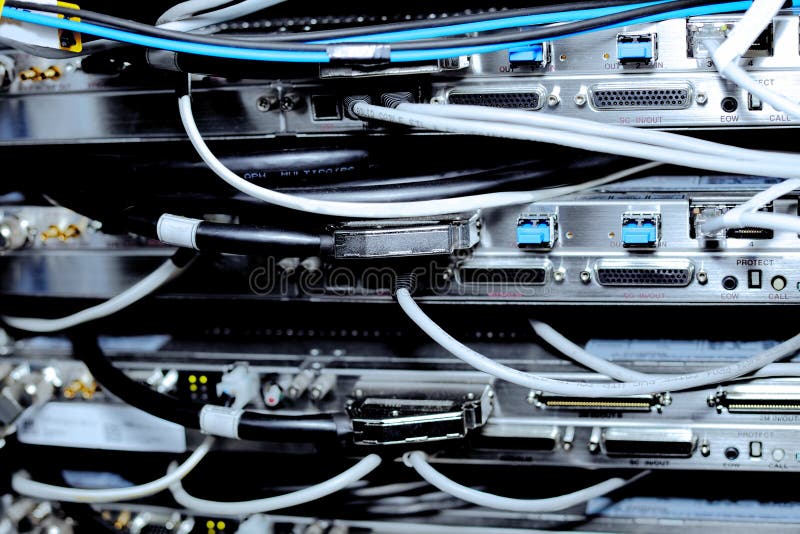 Telecommunication Equipment, E1 Cross. Stock Image - Image of cable ...