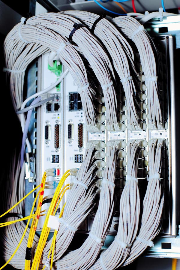 Telecommunication Equipment in a Datacenter. Stock Image - Image of ...