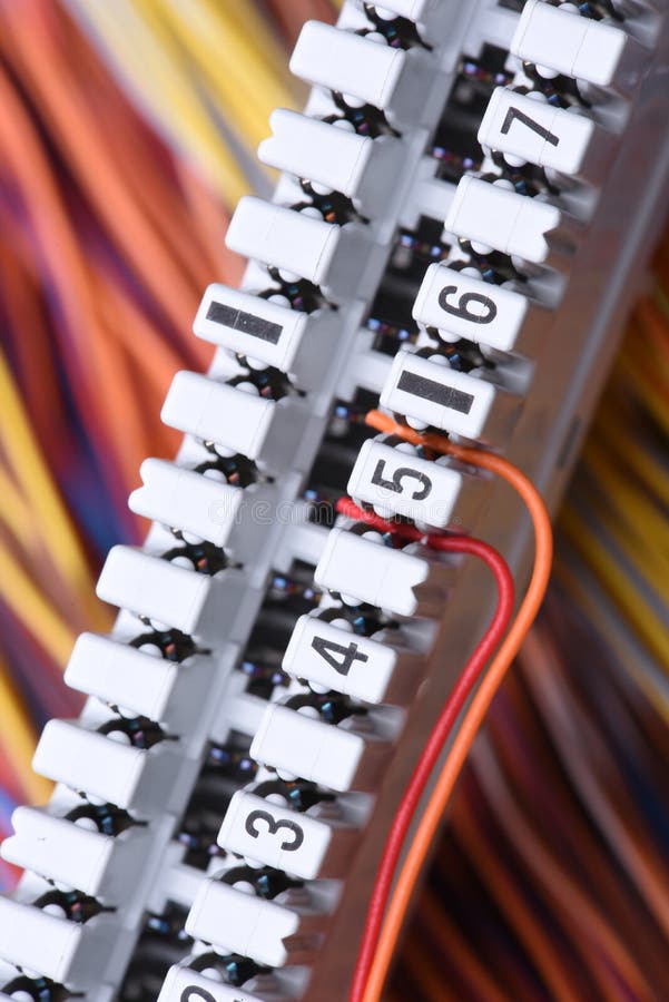 Telecommunication Equipment, Main Distribution Frame with Cables Stock ...