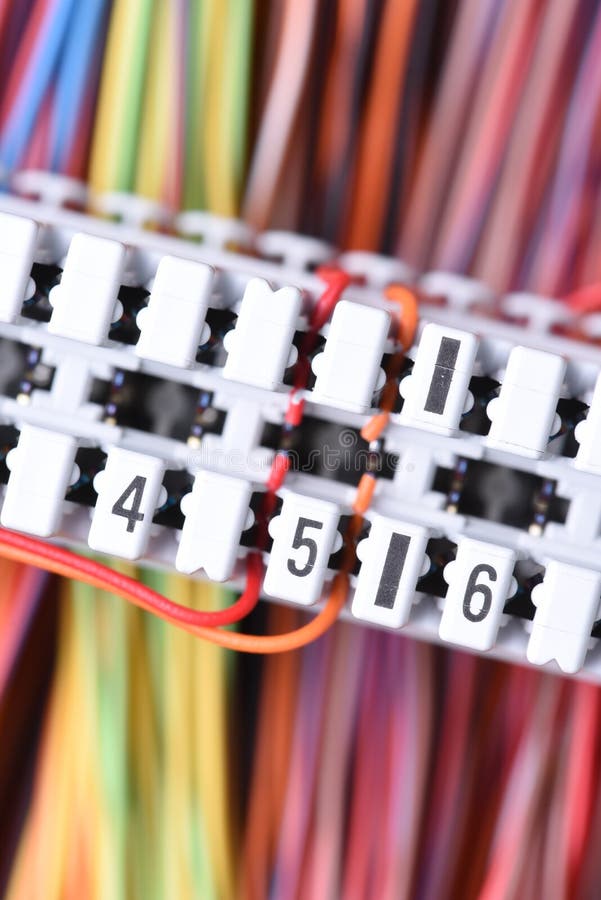 Telecommunication Equipment, Main Distribution Frame with Cables Stock ...