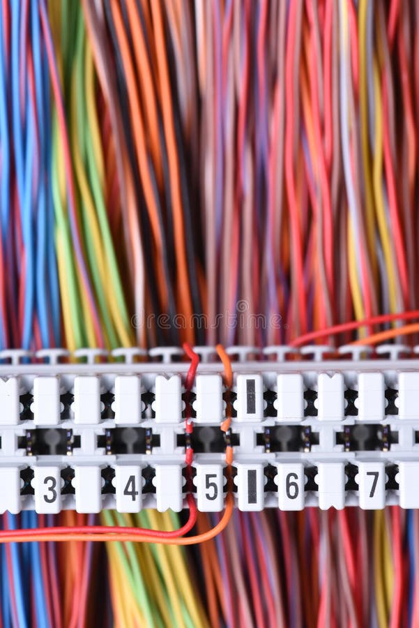 Telecommunication Equipment, Main Distribution Frame with Cables Stock ...