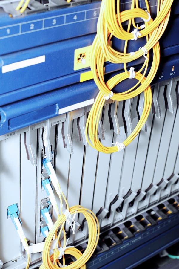 Telecommunication Equipment of Network Cables. Stock Image - Image of ...