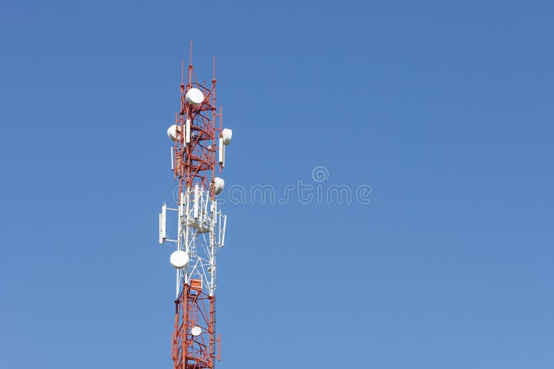 Telecommunication 5G Tower. Base Station or Base Transceiver Station ...