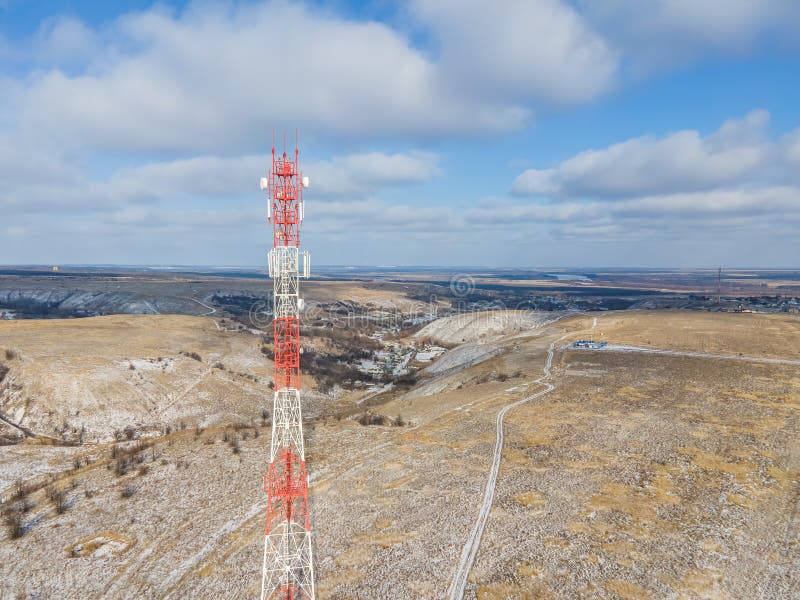 Telecommunication 5G Tower, Digital Wireless Antenna Connection System ...