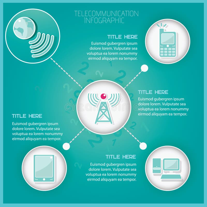 Telecommunication Infographic. Vector Illustration Decorative Design ...