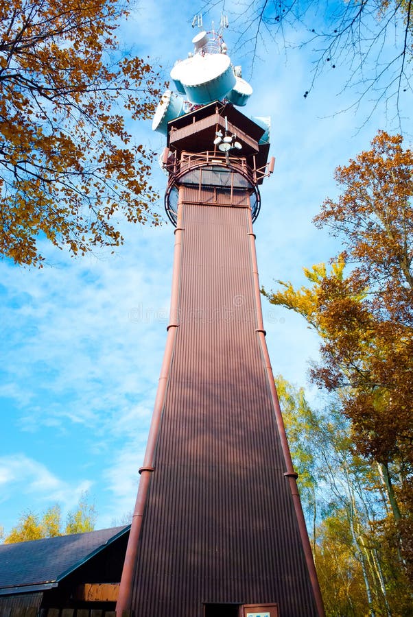 Telecommunication and Lookout Tower Stock Photo - Image of fall, look ...