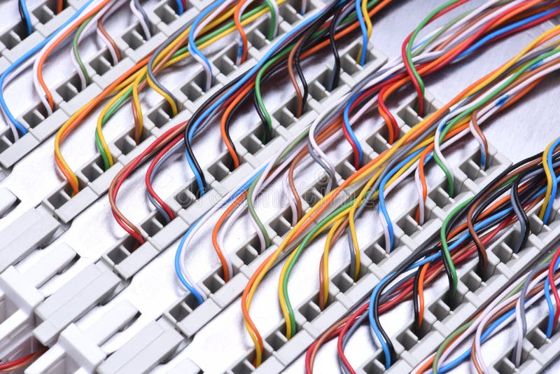 Telecommunication Main Distribution Frame with Cables Stock Photo ...
