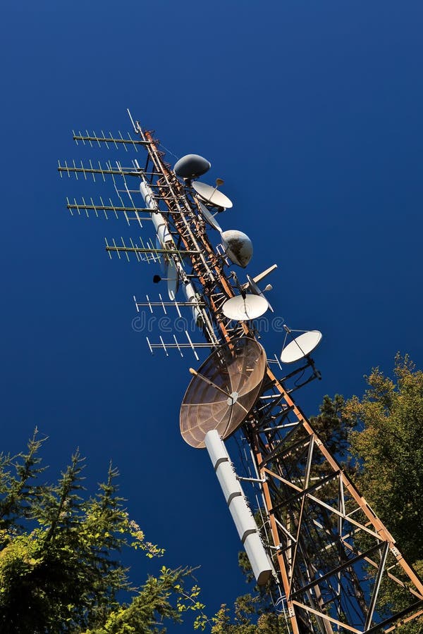 Telecommunication mast. stock photo. Image of transmitter - 15862184