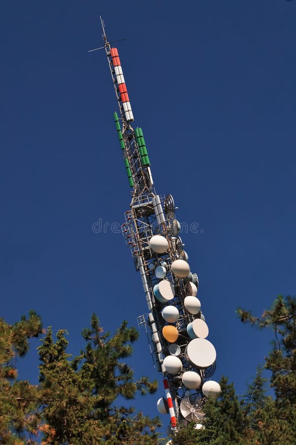 Telecommunication mast. stock photo. Image of transmitter - 15916202