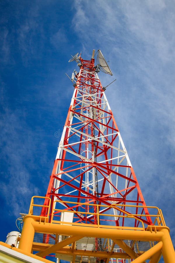 Microwave Link Transmission Antenna Dish on a Telecommunication ...
