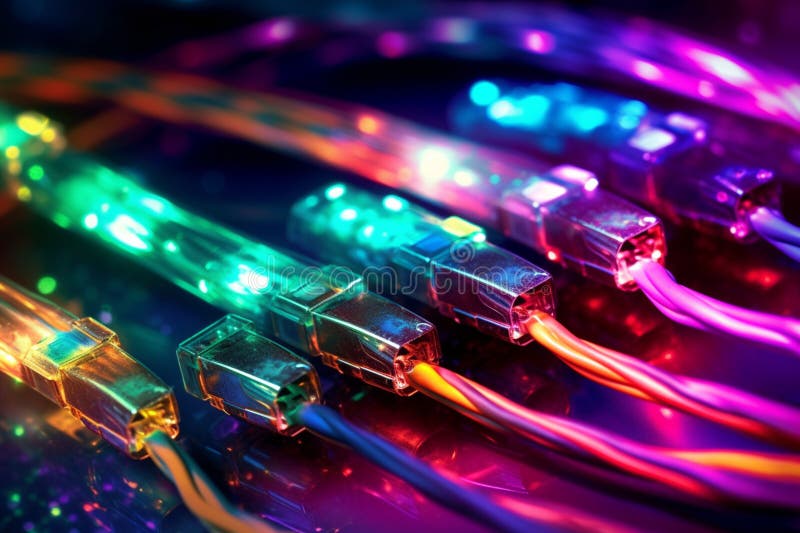 Telecommunication Meets it in a Web of Connected Ethernet Cables. Stock ...