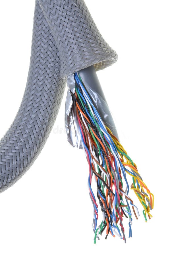 Telecommunication Network Cable Stock Image - Image of color, crossing ...