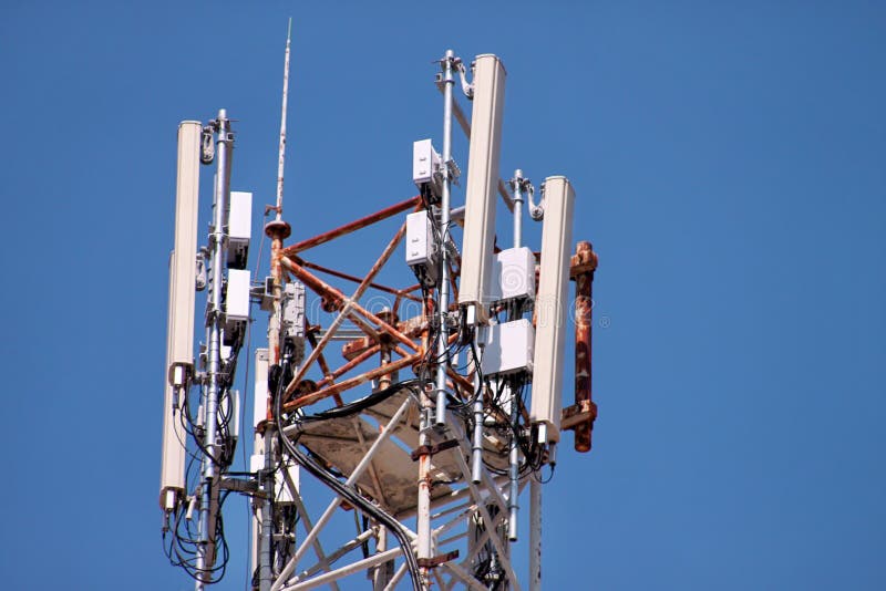 Telecommunication Repeater Station Stock Photo - Image of antennas ...