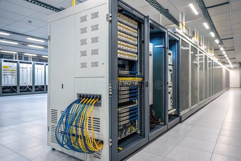 Telecommunication Optical Rack in the Data Center - Generated by Ai ...
