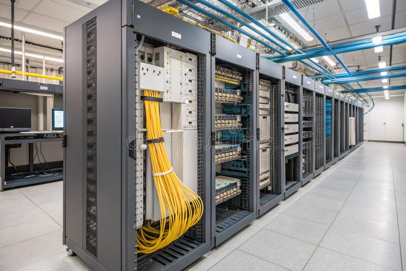 Telecommunication Optical Rack in the Data Center - Generated by Ai ...