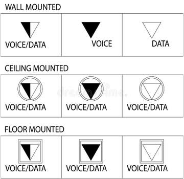Telecommunication Outlet Symbols Stock Vector - Illustration of close ...