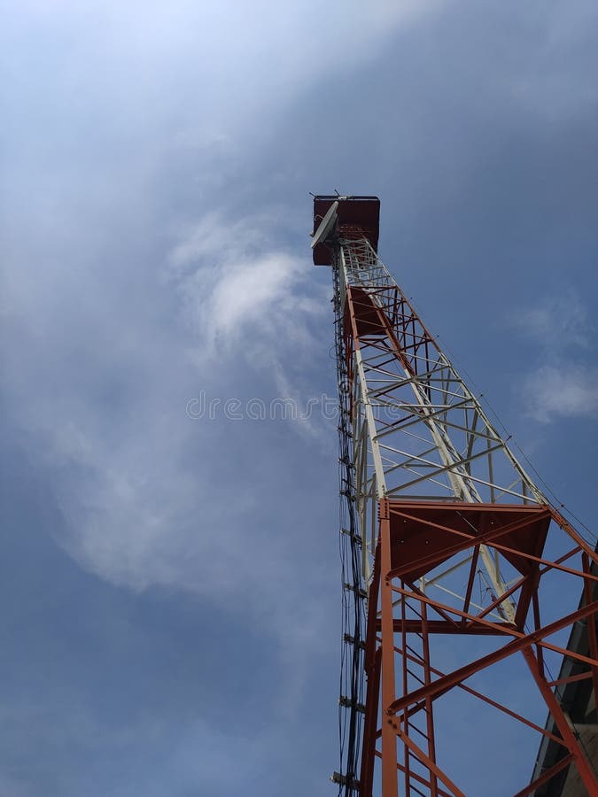 Telecommunication Radio Tower 35 Meters Stock Image - Image of ...