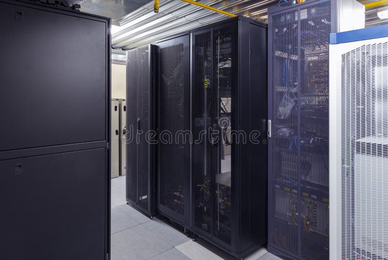 Telecommunication Servers with Supercomputers in Data Center Stock ...