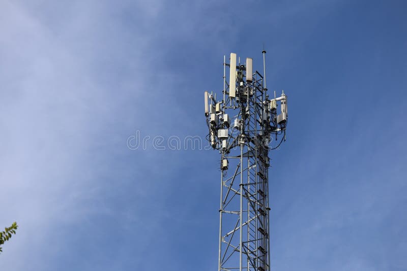 Telecommunication System Towers Outdoor Installation for 4G or 5G Stock ...