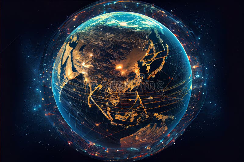 Telecommunication Technology with Connections Around, AI Generated ...