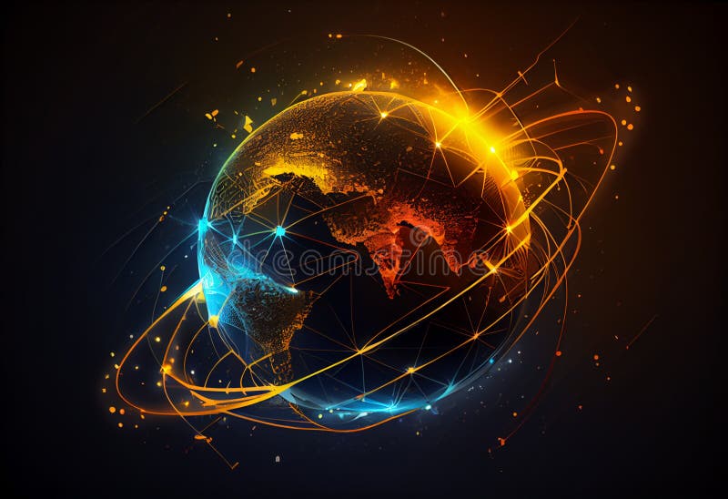 Telecommunication Technology with Connections Around, AI Generated ...