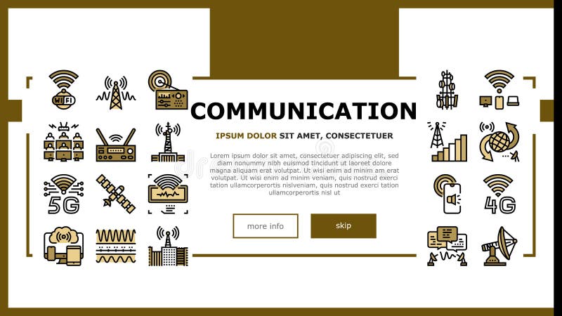 Telecommunication Technology Landing Header Vector Stock Vector ...