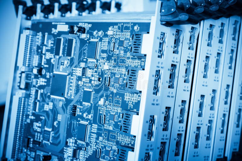 Telecommunication Terminal Board Closeup Stock Image - Image of ...